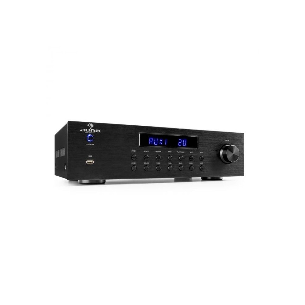 Auna AV2-CD850BT, amplificator stereo pe 4 zone, 8 x 50 W RMS ...