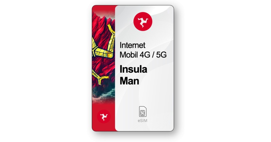 ESIM Internet Insula Man, valabil 30 zile, trafic 50 GB, Standard ...