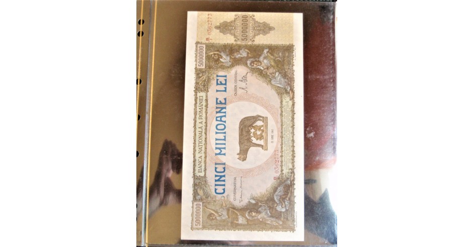 Reforma monetara....5000000 lei 25 iunie 1947.....UNC....(citeste ...