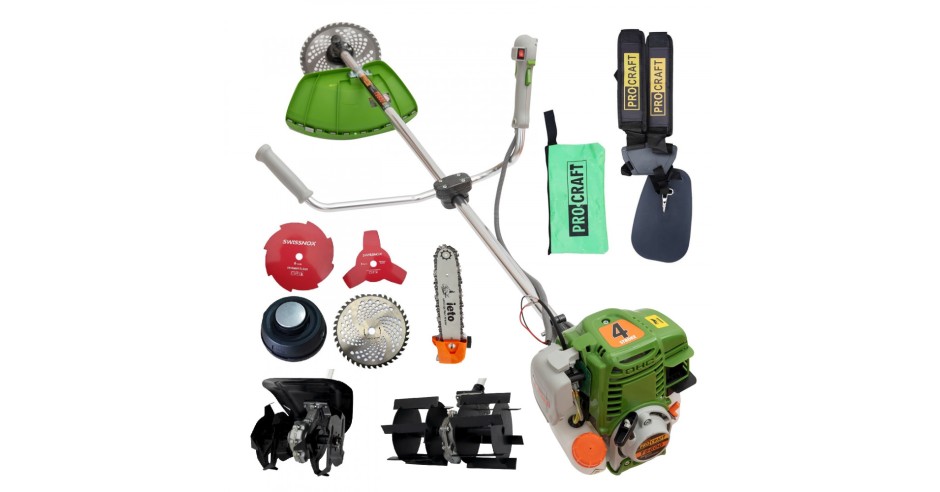 Set Motocoasa Motor 4 Timpi 62CC, 7CP , Motocositoare PROCRAFT 5600 ...