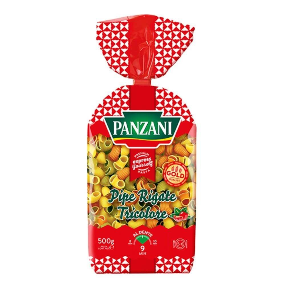 Paste Fainoase Panzani Pipe Rigate Tricolore, 500 g, Paste Panzani ...