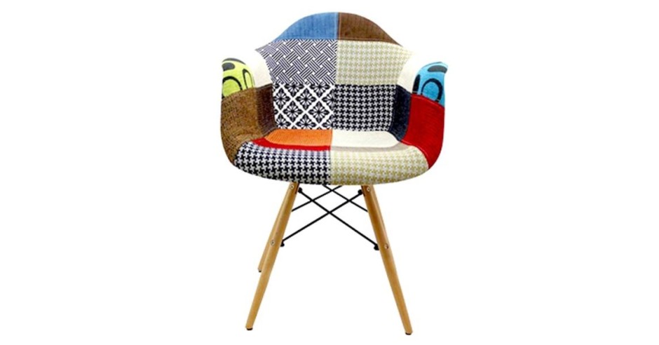 Scaun modern cu brate, tapitat, multicolor pentru living, salon sau ...