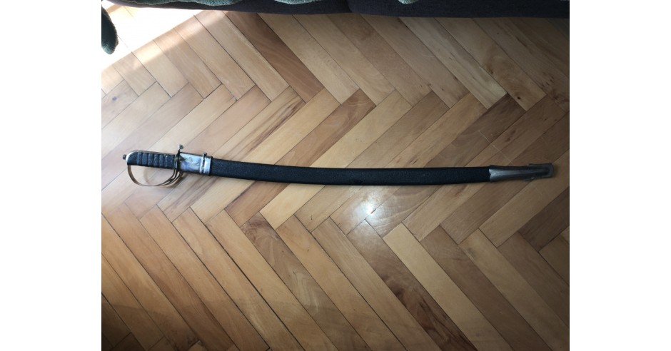 Sabie veche franceza de cavalerie pentru panoplie,cu garda si teaca ...