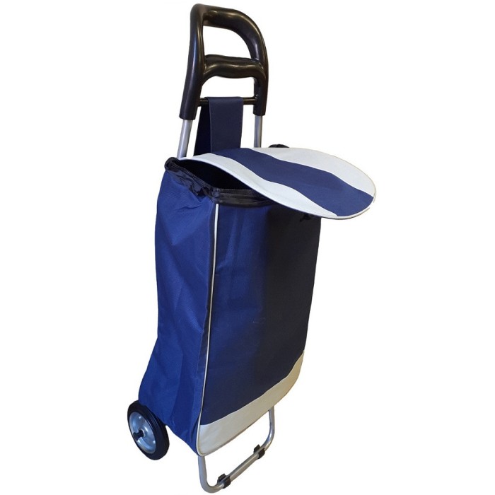 Carucior pentru piata, cadru metalic, Roti metalice, Albastru | Okazii.ro