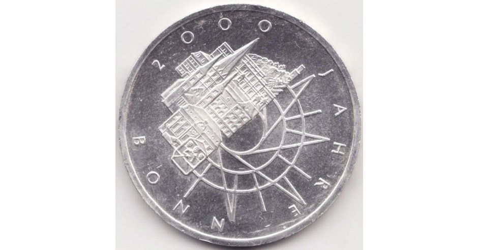 Moneda Argint Germania - 10 Deutsche Mark 1989 - 2000 ani Bonn - D ...