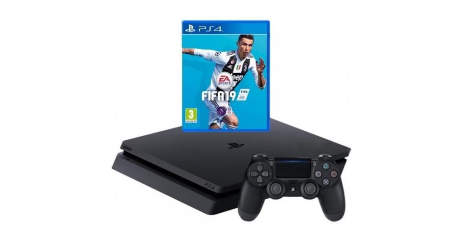 Consola SONY PlayStation 4 Slim 500GB SH (Second Hand), negru + FIFA 19 ...