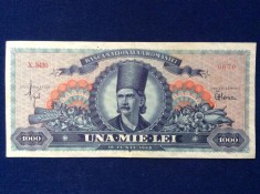 Bancnote Romania - 1000 lei 1948 - seria X.3430 0670 (starea care se ...