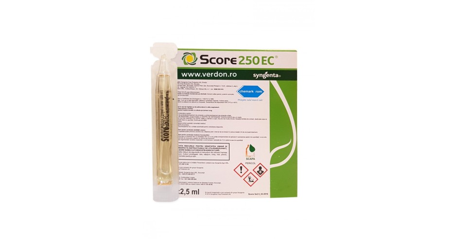 Fungicid SCORE 250 EC - 2,5 ml, Syngenta, Sistemic, Rapan, Monilioza ...