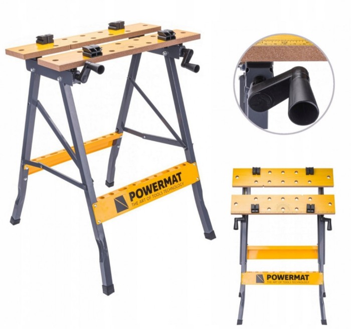 Masa de lucru 100kg/605mm reglabila pliabila pentru atelier Powermat ...