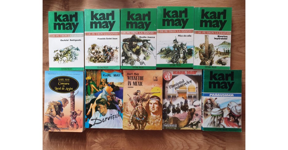 Lot 10 carti KARL MAY: De pe tron la esafod (complet), Dervisul ...