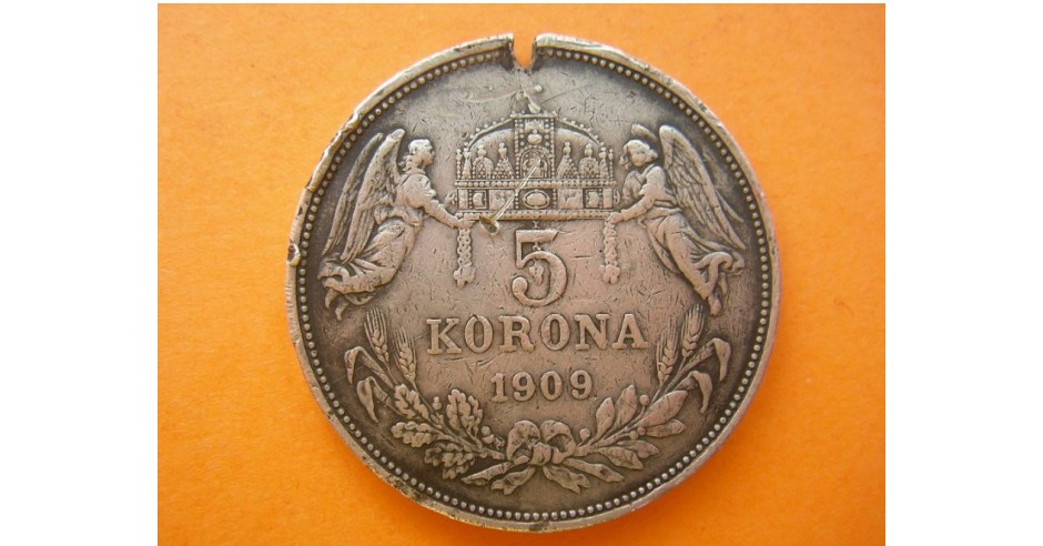 Moneda Argint 5 Korona 1909, Salba Argint, 24g, 36mm, Numismatica ...