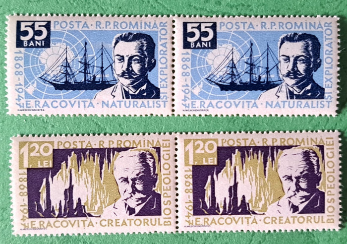 TIMBRE ROMANIA MNH LP 458/1958 10ani de la moartea lui Emil Racovita ...