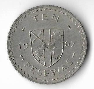 Moneda 10 pesewas 1967 - Ghana | arhiva Okazii.ro