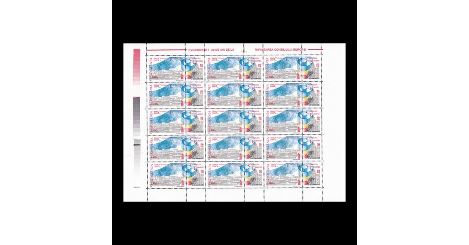 Timbre Romania 50 de ani de la infiin?area Consiliului Europei, coala ...