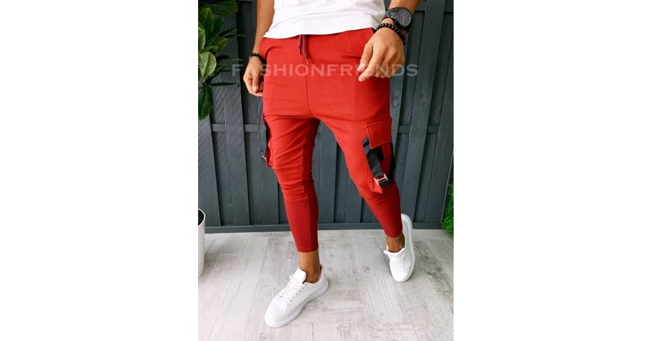 Pantaloni VAGABOND - de trening pentru barbati - slim fit - rosii ...