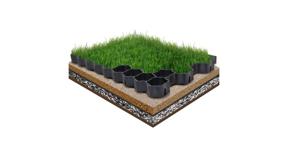 Grilaje de gazon, 16 buc., negru, 60x40x3 cm, plastic | Okazii.ro