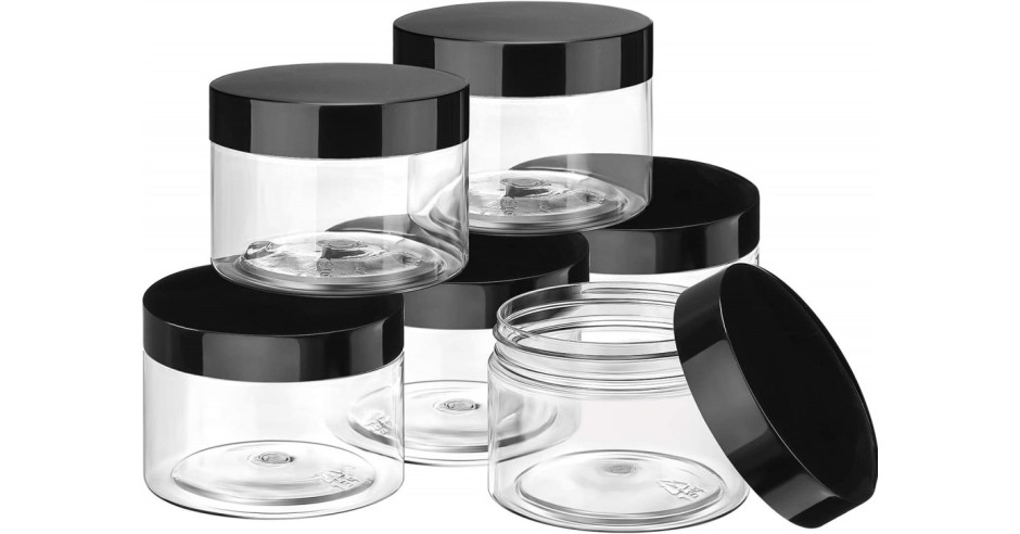 Ack Borcane din oală din plastic Borcane rotunde, transparente ...