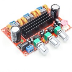 Kit modul AMPLIFICATOR AUDIO stereo 2.1 auto 2 x 50 w + 100w subwoofer clasa D | arhiva Okazii.ro