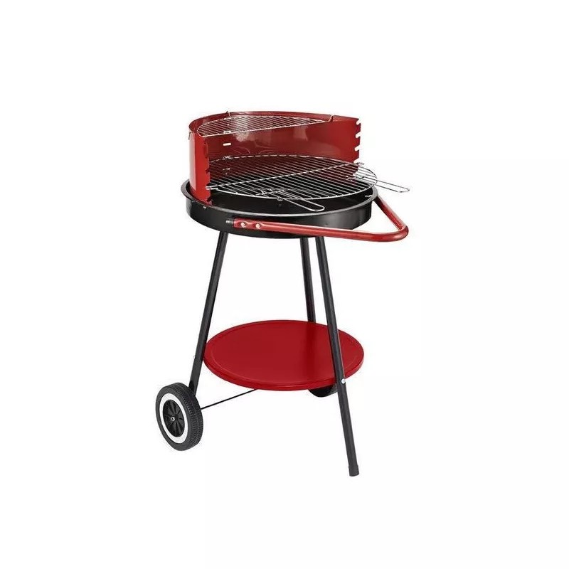 Gratar gradina, grill rotund, reglabil, cu roti, 37x45 cm, Andalusia ...