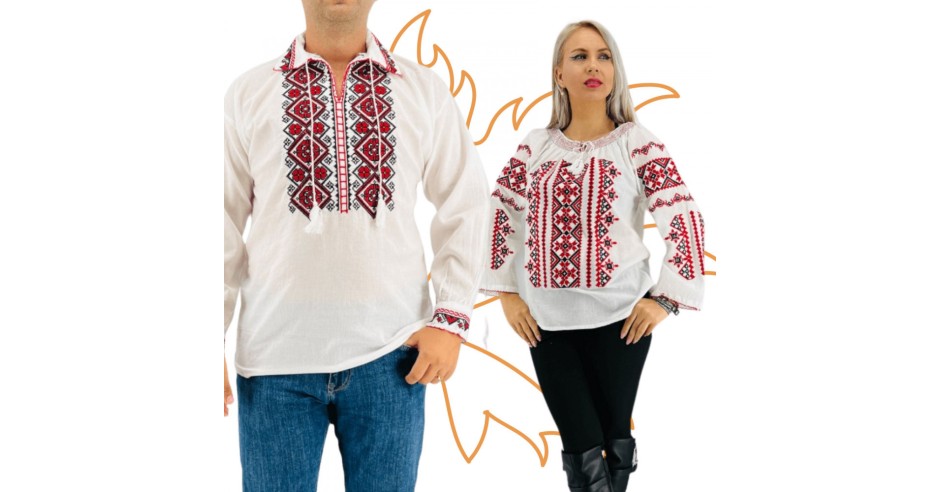 Set Traditional Cuplu 412 Camasi traditionale cu broderie | arhiva ...