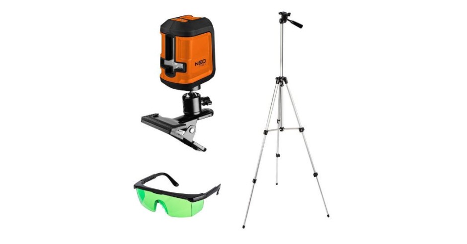 Nivela laser, verde, linie incrucisata, 15 m, cu suport, etui, ochelari ...