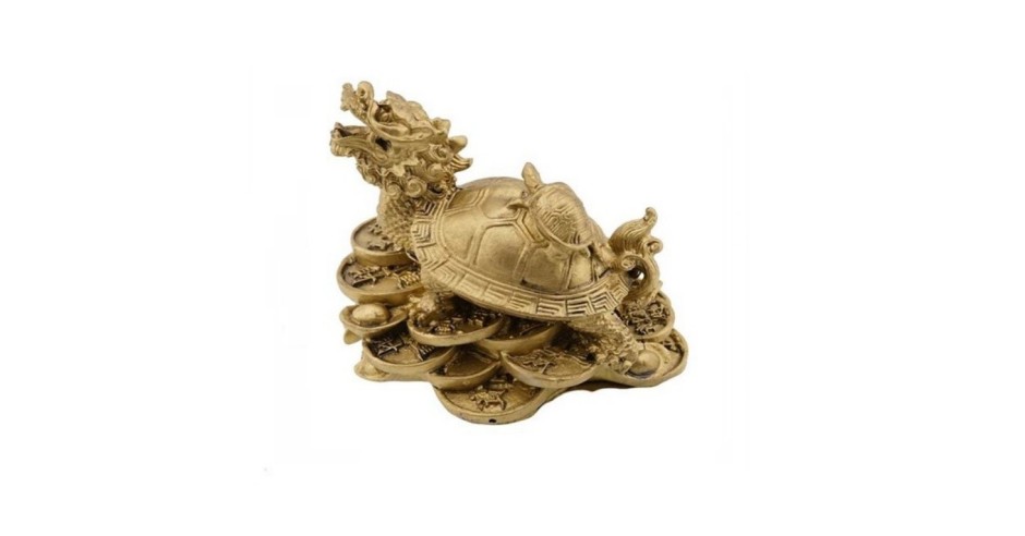 Statueta Feng Shui din rasina cu Broasca Dragon si testoasa pe monede ...
