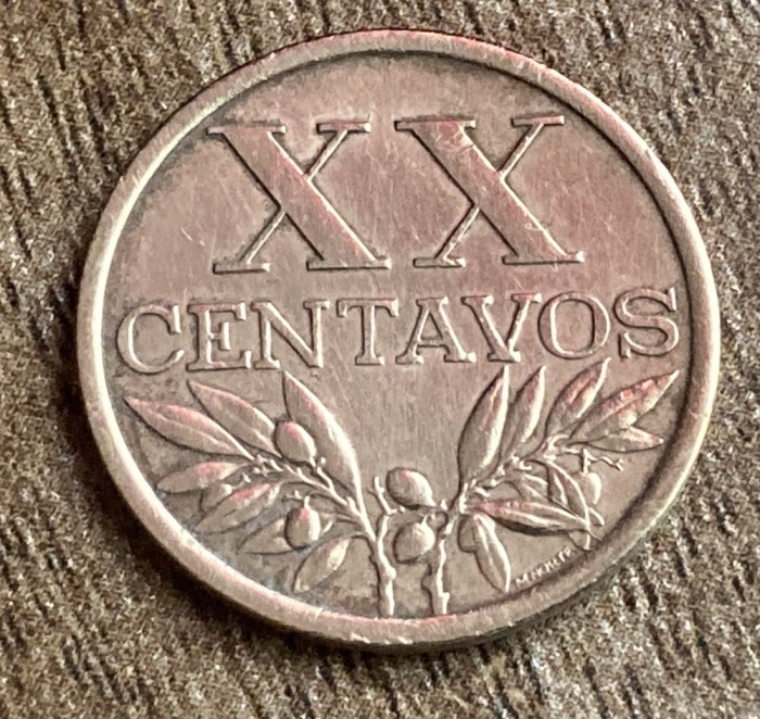 C50 - Moneda foarte veche - Portugalia - 20 centavos - 1967, Europa ...