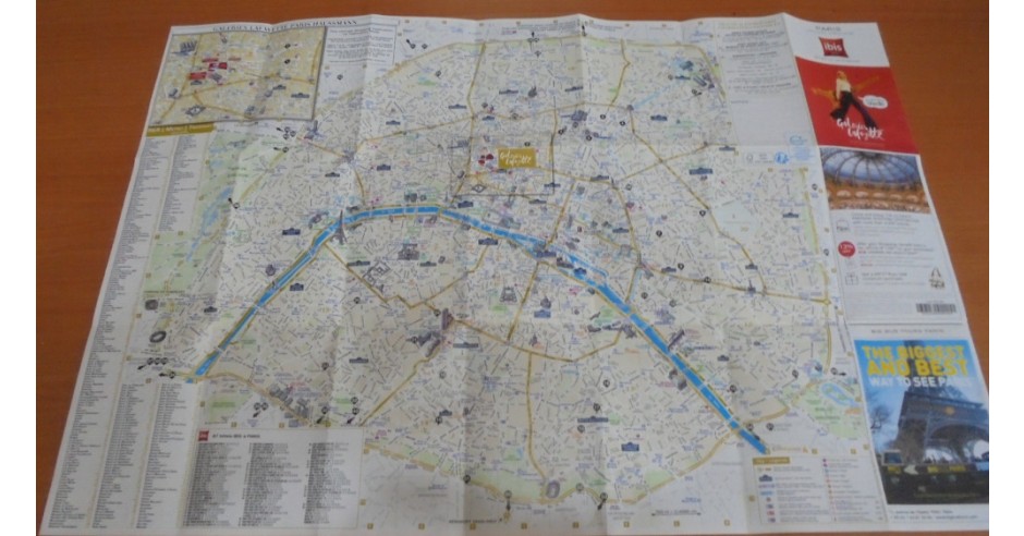 FRANTA - HARTA CU OBIECTIVELE TURISTICE DIN PARIS + POZE RECLAME - IBIS ...