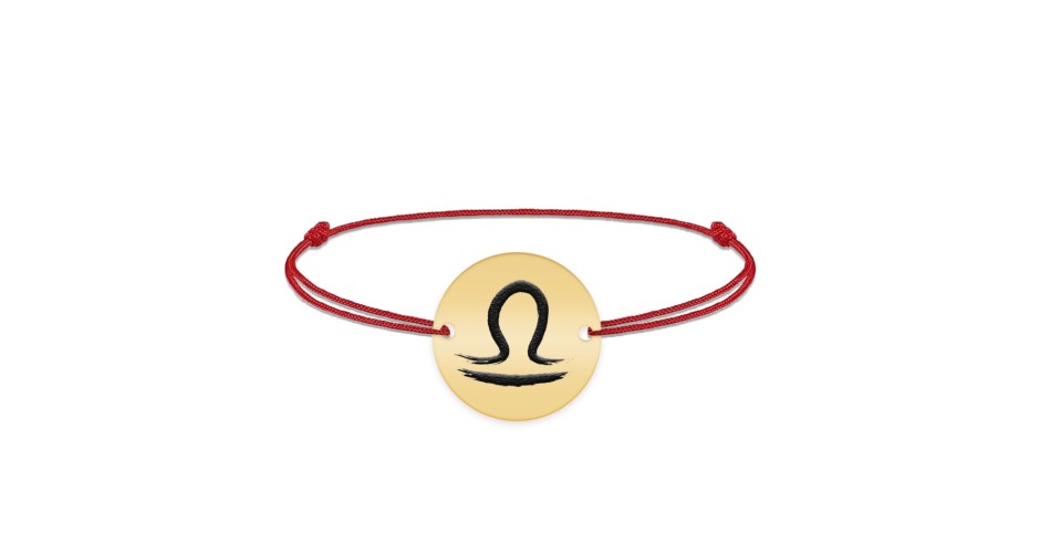 Bratara snur si banut argint 925 placat cu aur galben 24K personalizat ...