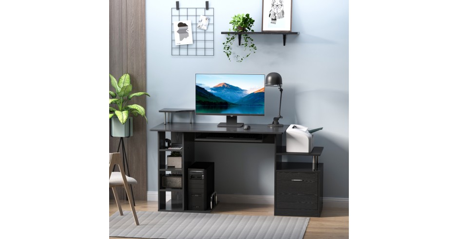 HOMCOM Masa de Birou pentru Calculator Moderna Masa de Birou PC cu ...