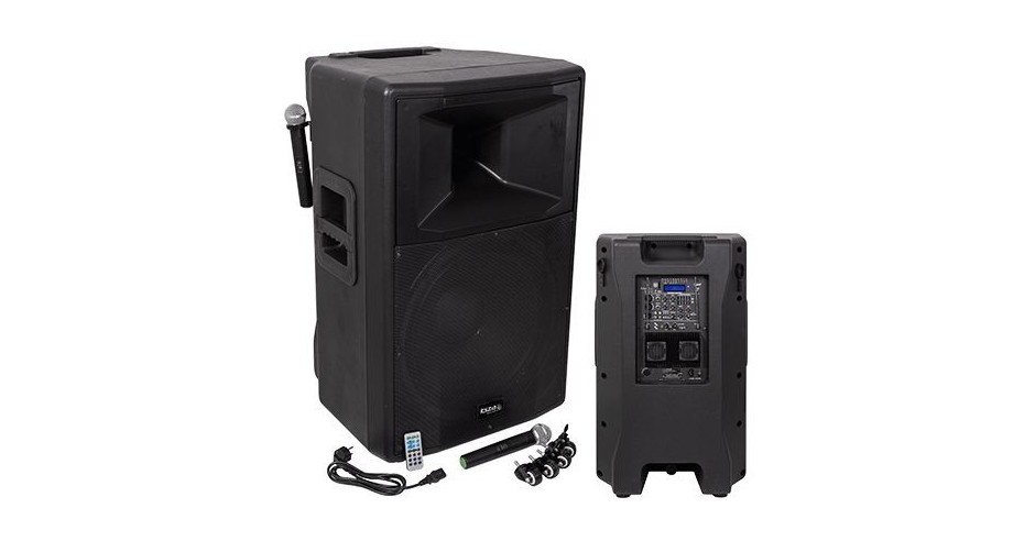 BOXA PROFESIONALA ACTIVA 18 inch/46CM 500W RMS BT/USB/SD/AUX +2 MIC VHF ...