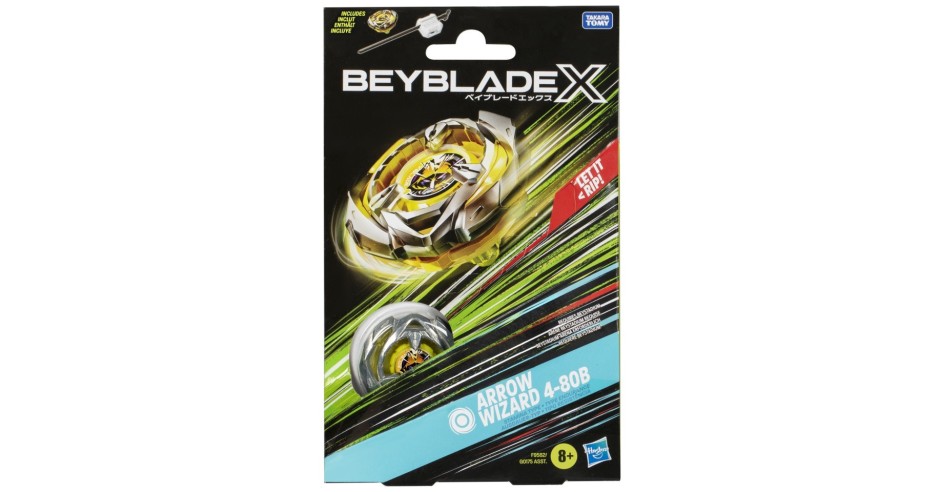 BEYBLADE X LET IT RIP SET LANSATOR SI ROATA ARROW WIZARD 4-80B, Hasbro ...