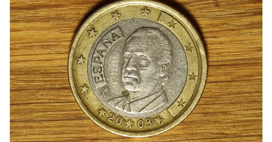 Spania - moneda de colectie bimetal - 1 euro 2003 - Prima harta a ...