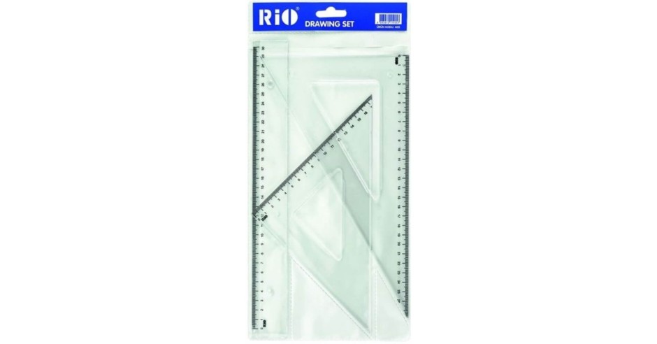 Set Geometrie Rio: Liniar 30 cm, Echer 17 cm, Echer 27 cm, Plastic ...