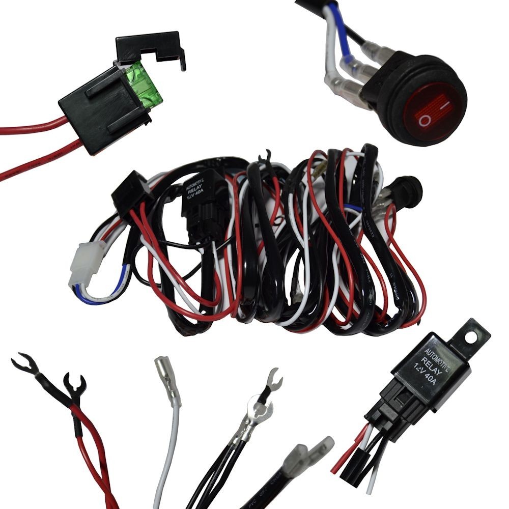 Cablaj proiectoare cu LED-LED BAR Off Road ATV Jeep cu releu 40A ...