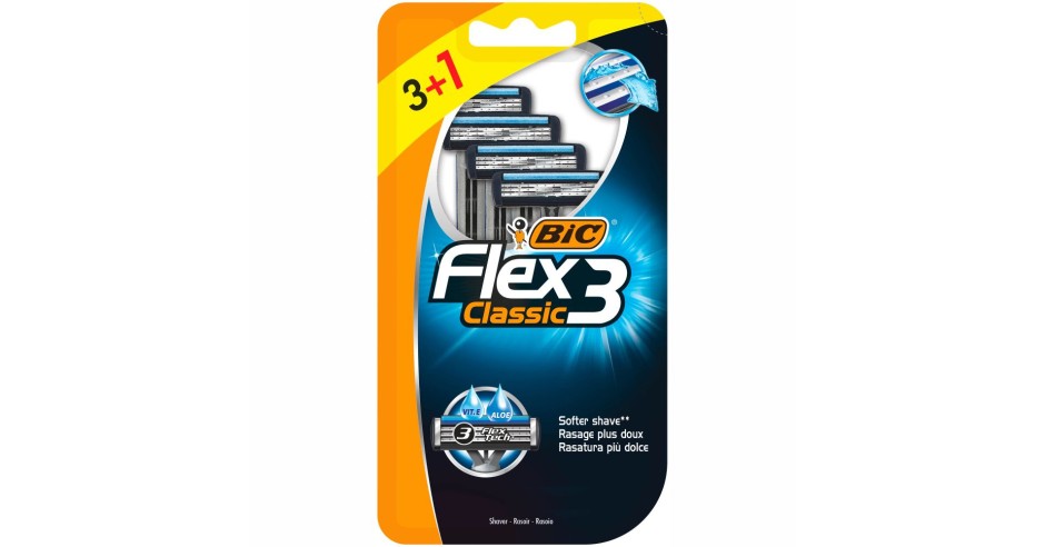 Set 4 Aparate De Ras Bic Flex 3 Classic Cu 3 Lame, Lame De Barbierit ...