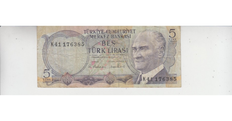 M1 - Bancnota foarte veche - Turcia - 5 lire | Okazii.ro