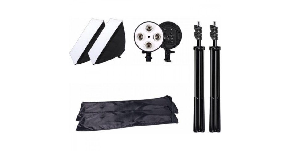 Set de lumini pentru studio foto, trepied, softbox, pliabil, Oem ...