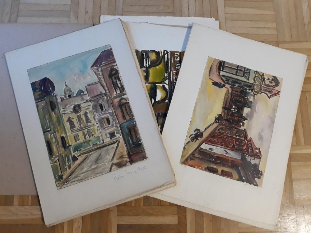 TABLOURI IMAGINI DIN TIMISOARA BANAT 40 ACUARELE PATERA ROBERT / TREBOR ...