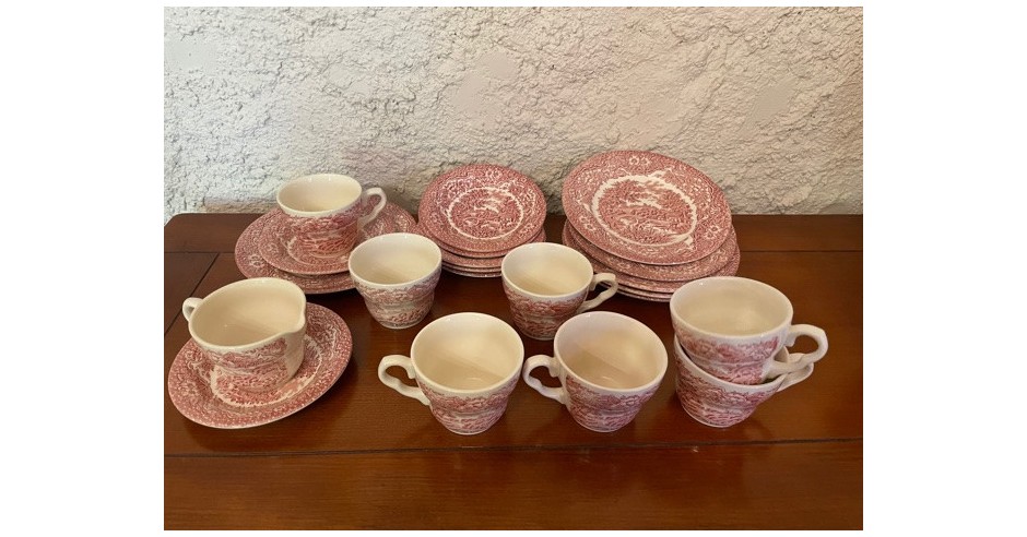 PORTELAN ENGLEZESC EIT SET 6FARFURII, 6CESTI, 7FARFURIOARE, LETIERA SI ...
