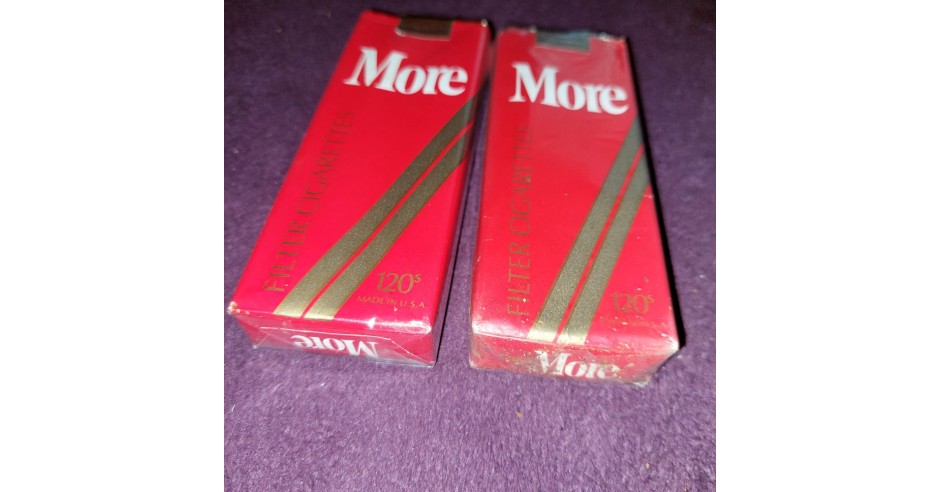 Reclama veche,2 PACHETE vechi Goale TIGARI"MORE,FILTER CIGARETTES 120 ...