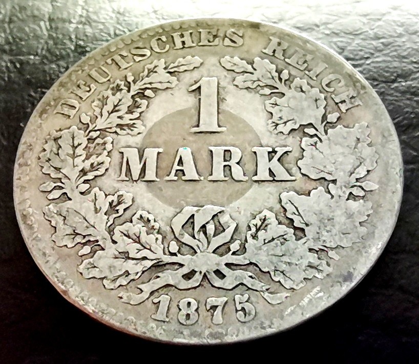 GERMANIA - 1 Mark 1875 J Hamburg - Argint .900 - Imperiul German ...