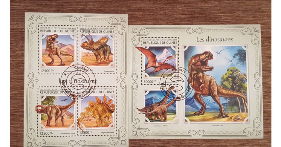 Timbre Blocuri + Colite Republica Guinea 2017 Fauna - Flora (6 Buc ...