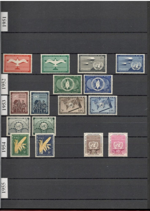 O.N.U. New York 1951/1999 .Colectie cronologica timbre nestampilate 2 ...