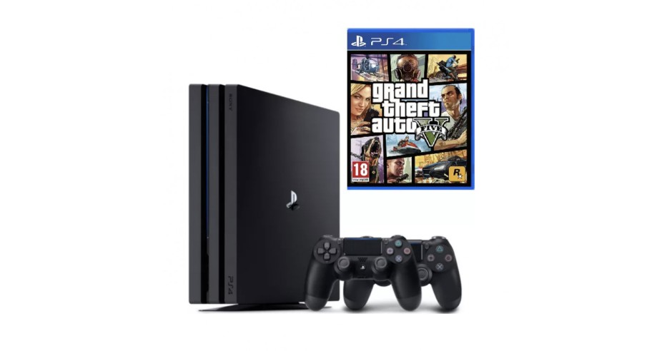 Consola Sony PlayStation 4 PRO 1TB PS4 PRO Second-Hand SH + 2 Controllere + GTA5 | arhiva Okazii.ro