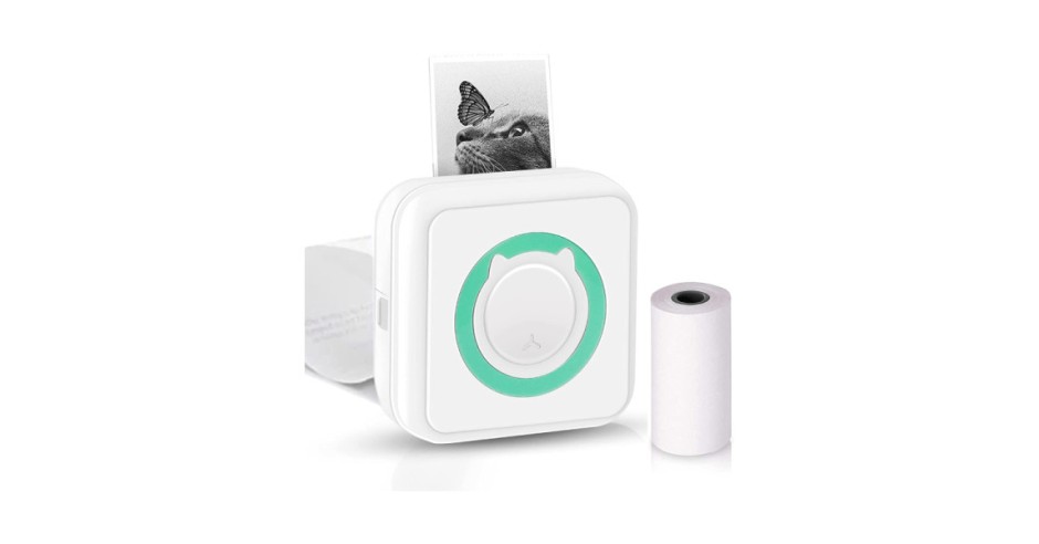 Mini imprimanta termica portabila pentru telefon, 1 rola inclusa ...