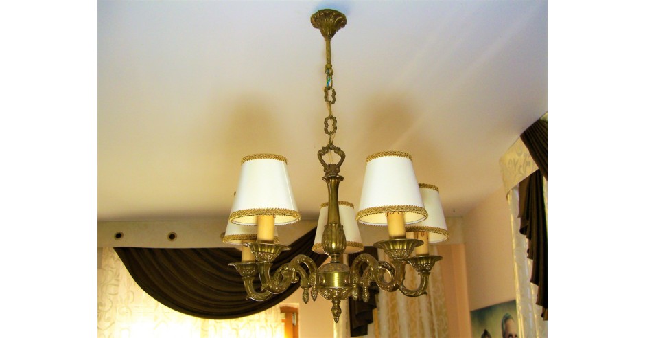 Lustra, bronz dore, deluxe, Baroc Victorian, 5 lumini, antique | arhiva ...