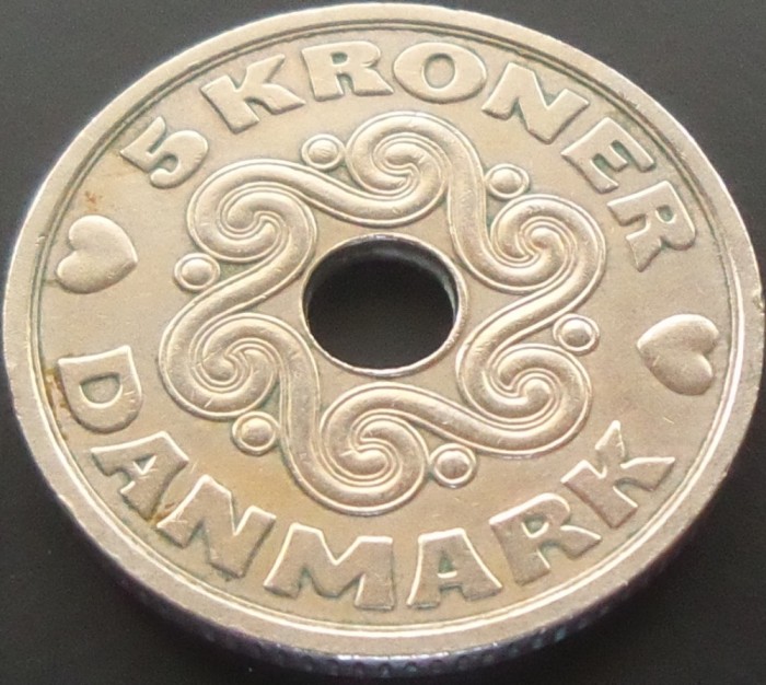 Moneda 5 COROANE / Kroner - DANEMARCA, anul 1990 *cod 389 A, Europa ...