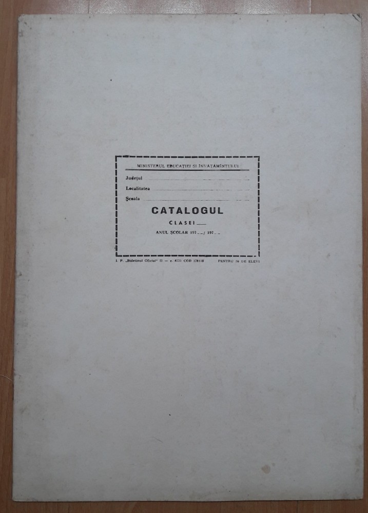 Catalog scolar vechi anii 70 | arhiva Okazii.ro