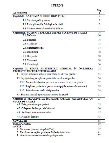 Ingrijirea pacientului cu ULCER DE GAMBA - Licenta AMG | arhiva Okazii.ro